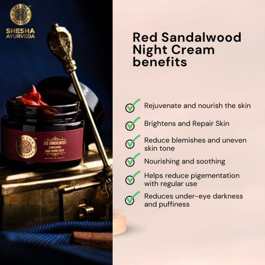 Red Sandalwood Skin Brightening & Night Repair Cream 50G – Shesha Ayurveda